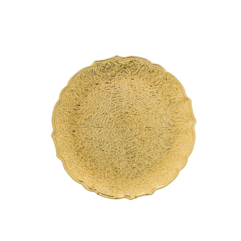 Gold Plastic Plate diam 33 cm | ChartaRè